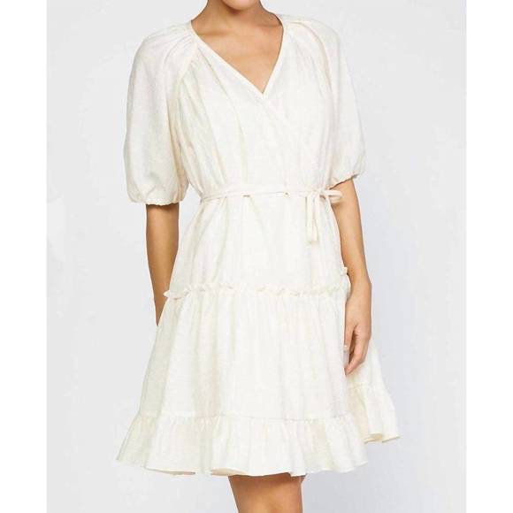 Current Air | Dresses | New Current Air Nanda Puff Sleeve Tiered Wrap ...